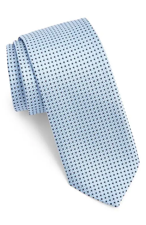 Hugo Boss Micropattern Silk Blend Neck Tie - Open Blue