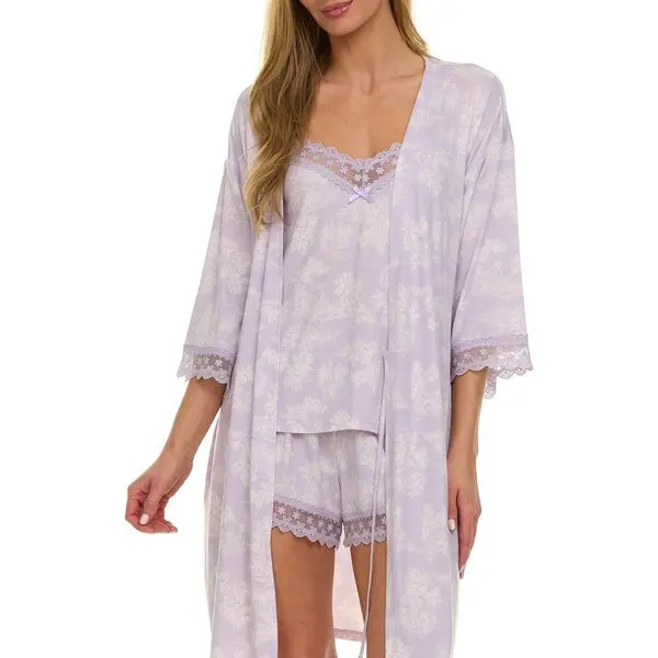 Flora Nikrooz Willa Short Pajamas & Robe Travel Set