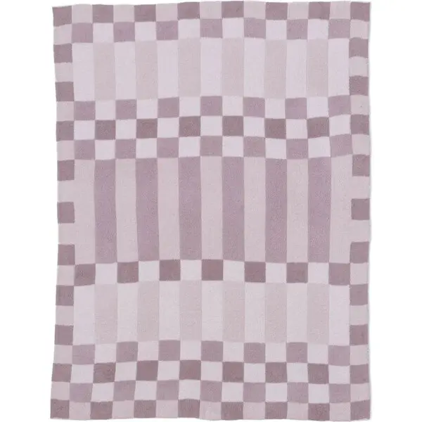 Barefoot Dreams Cozychic Checkerboard Throw Blanket - Faded Rose Multi
