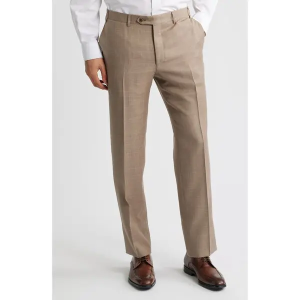 Canali Siena Regular Fit Trousers - Light Brown