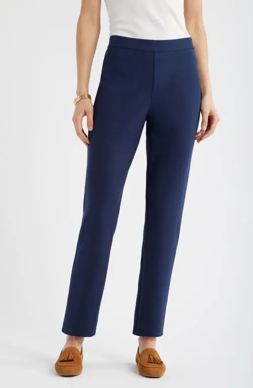 Caslon Pull-on Stretch Ponte Cigarette Pants - Navy Still