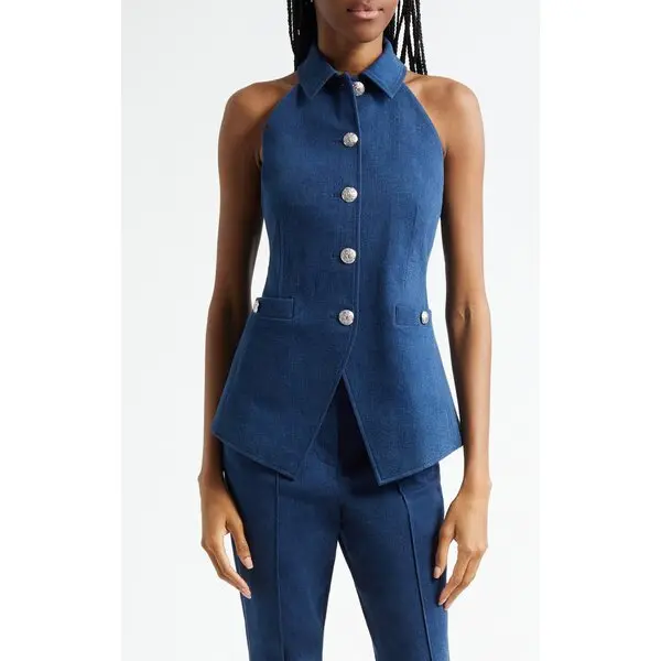 Veronica Beard Orlinda Denim Vest - Moody Blue