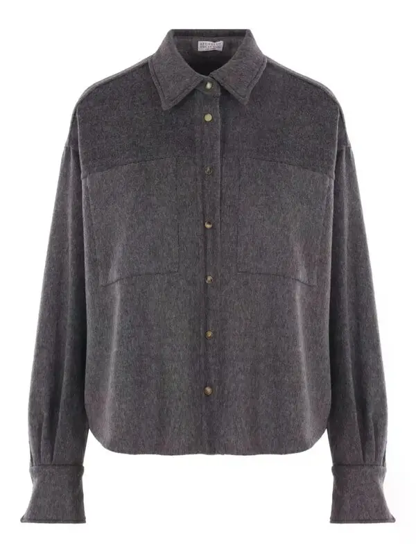 Brunello Cucinelli Horn-button Wool Shirt