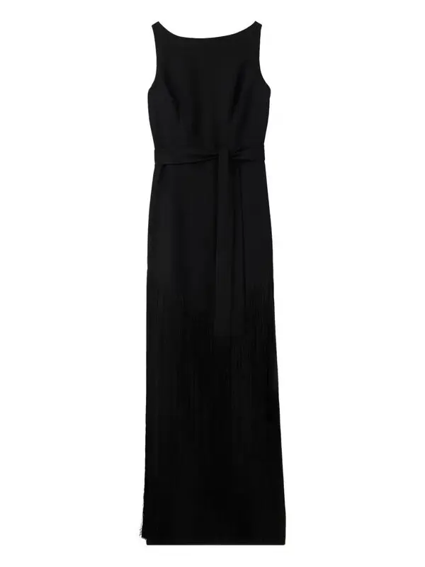 St. John Fringed Belted Gown