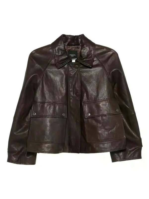 Max Mara Flap-pocket Leather Jacket