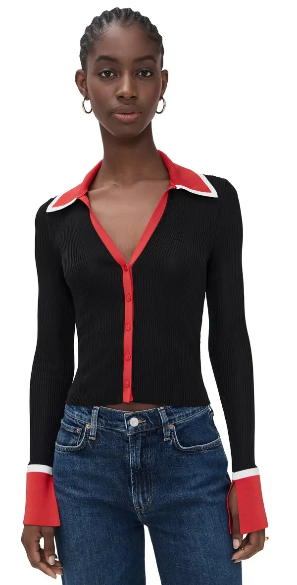 Alice + Olivia Nealie Cardigan - Black/multi