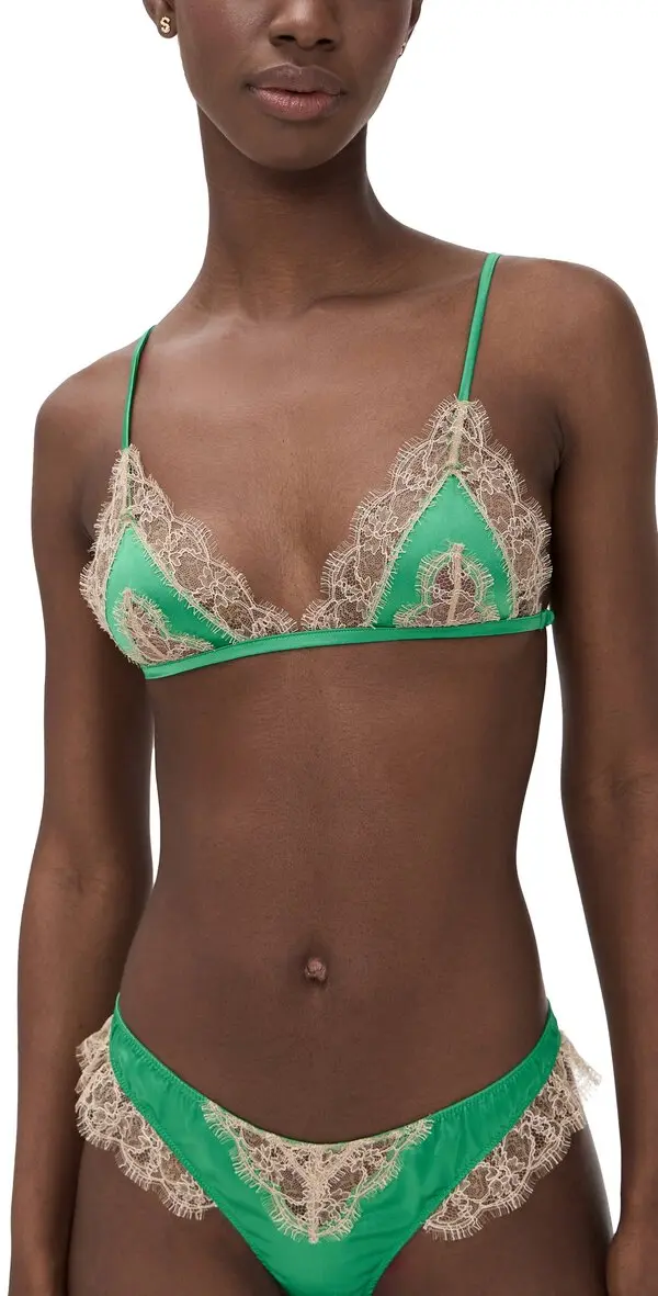 Kiki De Montparnasse Lace Inset Soft Bra - Pomme Vert