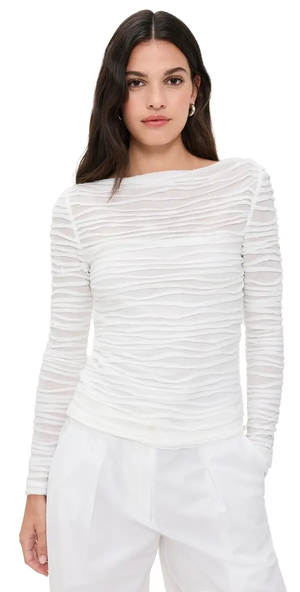 Proenza Schouler White Label Paloma Textured Top - White