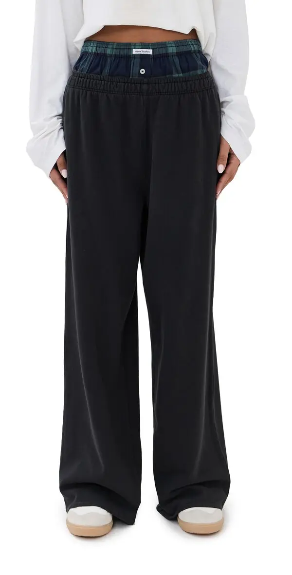 Acne Studios Plaid Waistband Sweatpants