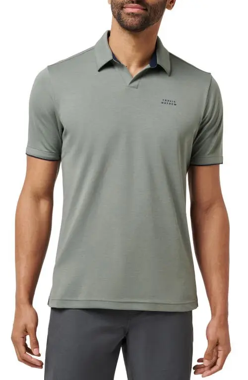 Travis Mathew Half Set Polo - Dark Olive