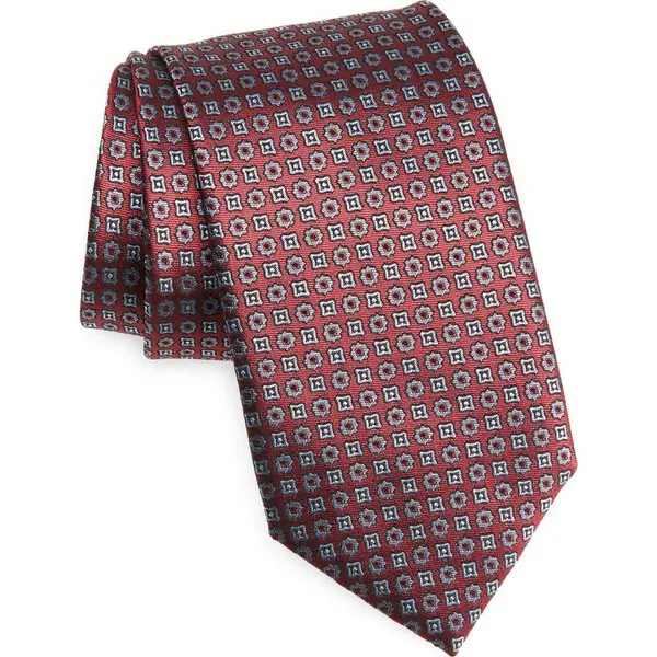 Canali Medallion Silk Tie - Red