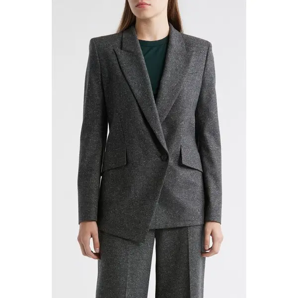 Hugo Boss Jarinah Asymmetric Wool-blend Blazer
