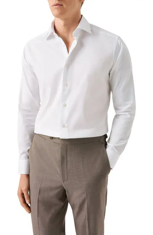 Eton Contemporary Fit Solid Cotton Dress Shirt In White - 62% Off |  Editorialist