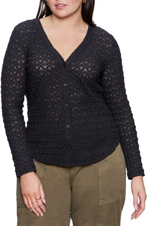 Sanctuary Lace Button-up Top - Black