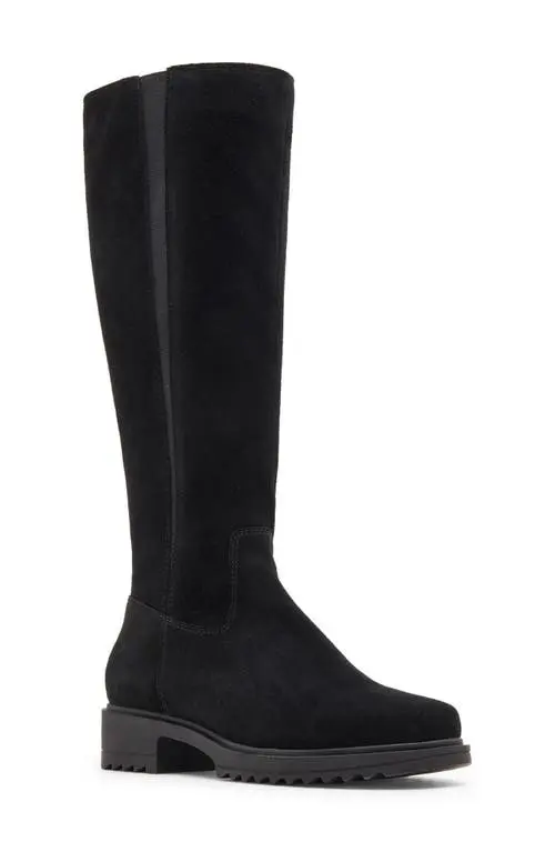 Blondo Ciana Knee High Riding Boots - Black Suede