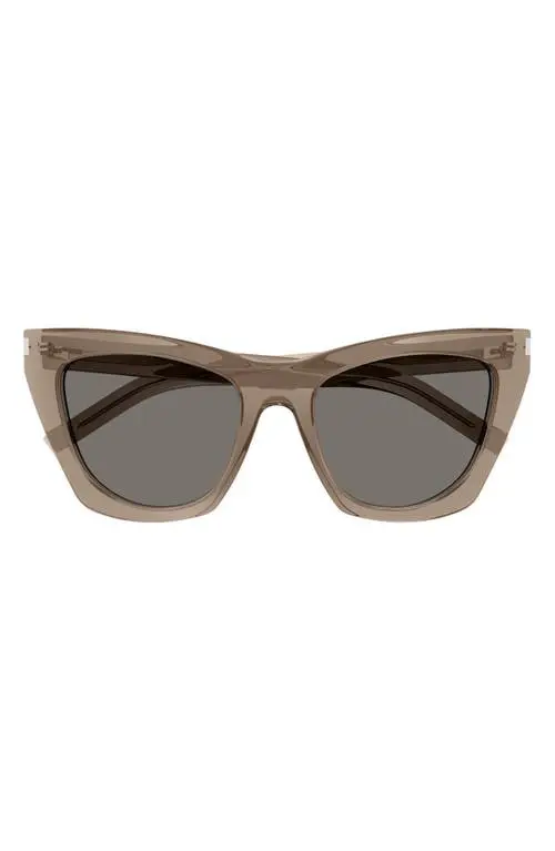Saint Laurent 55mm Cat Eye Sunglasses - Brown