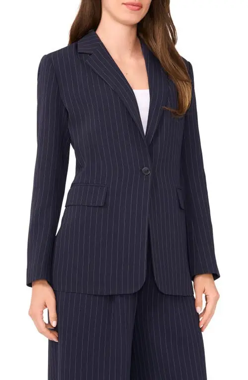 Halogen Pinstripe Notched Lapel Blazer