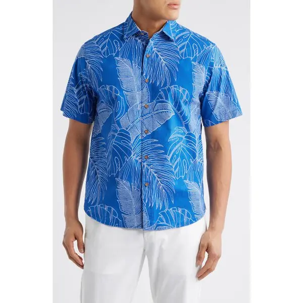 Tommy Bahama Sport Vine Line Short Sleeve Button-up Shirt - Team Blue