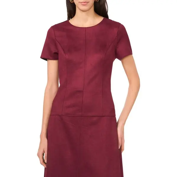 Vince Camuto Cap-sleeve Faux Suede Top