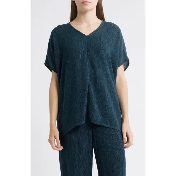 Eileen Fisher Boxy V-neck Tunic Top