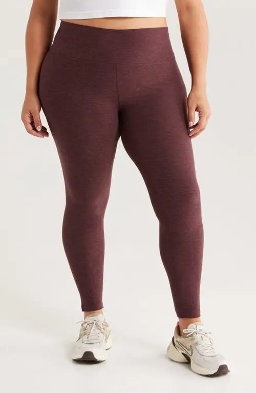 Zella Renew High Waist Leggings - Burgundy Fudge Melange