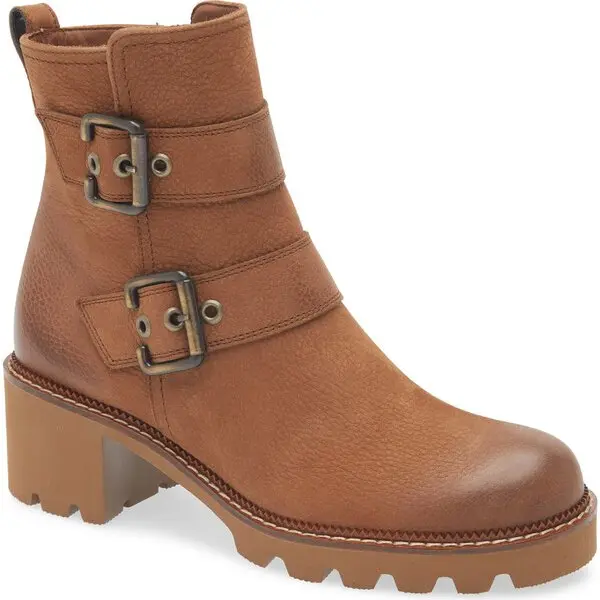 Paul Green Balboa Moto Boot - Toffee Grained Nubuck