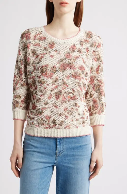 NIC+ZOE Pattern Play Crewneck Sweater