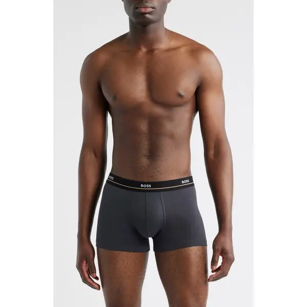 Hugo Boss 5-pack Essential Stretch Cotton Trunks - Grey/black/blue/green Asst.
