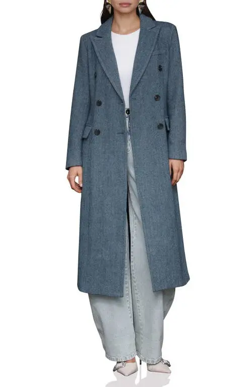 Avec Les Filles Double Breasted Herringbone Coat