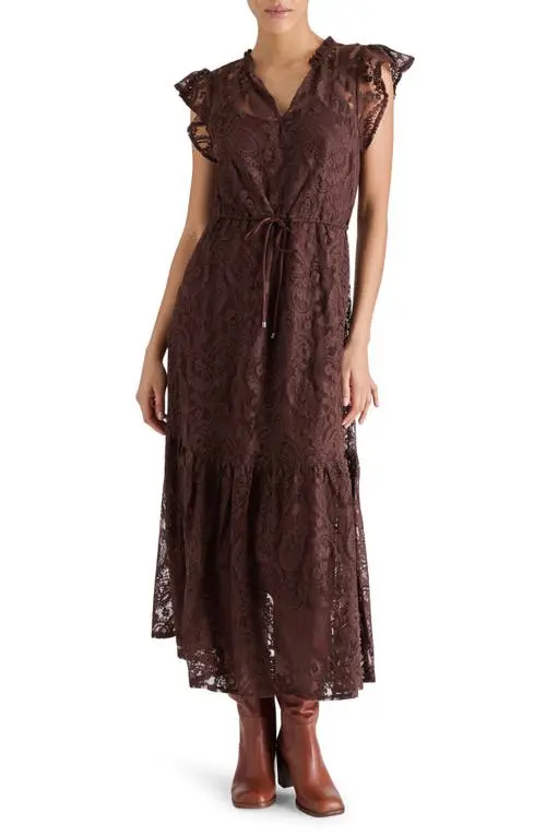 Steve Madden Osiris Lace Maxi Dress - Dark Toffee