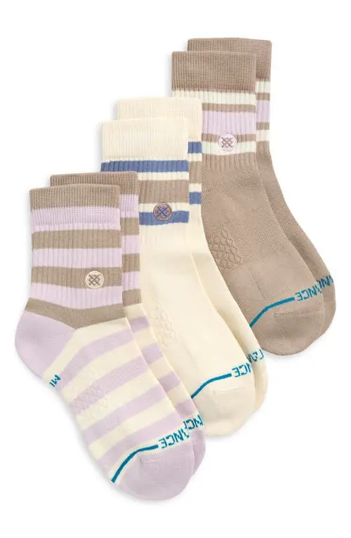 Stance Sherbert Assorted 3-pack Quarter Crew Socks - String Grey