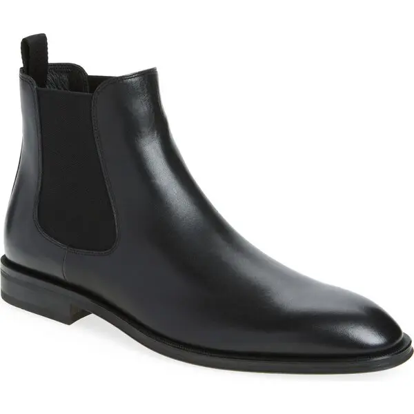 Hugo Boss Plain Toe Leather Chelsea Boot