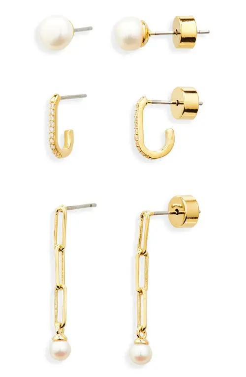 Nordstrom Cubic Zirconia And Pearl Earring Set