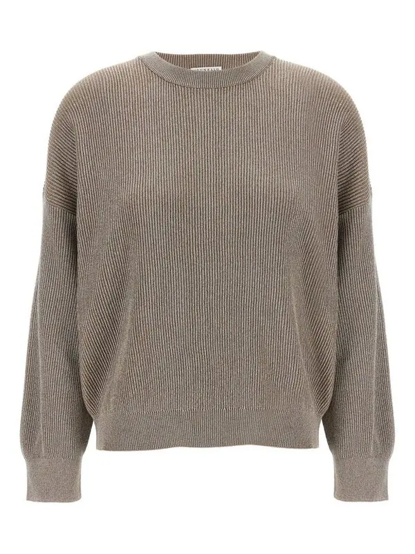 Brunello Cucinelli Cotton Blend Crewneck Sweater - Marrone Chiaro
