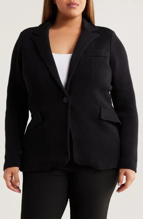 NIC+ZOE Contour Knit Blazer - Black Onyx