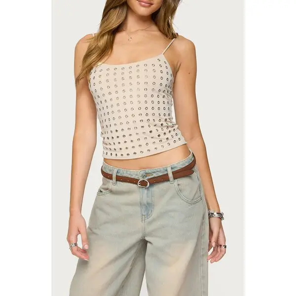 EDIKTED Vallie Grommet Crop Camisole