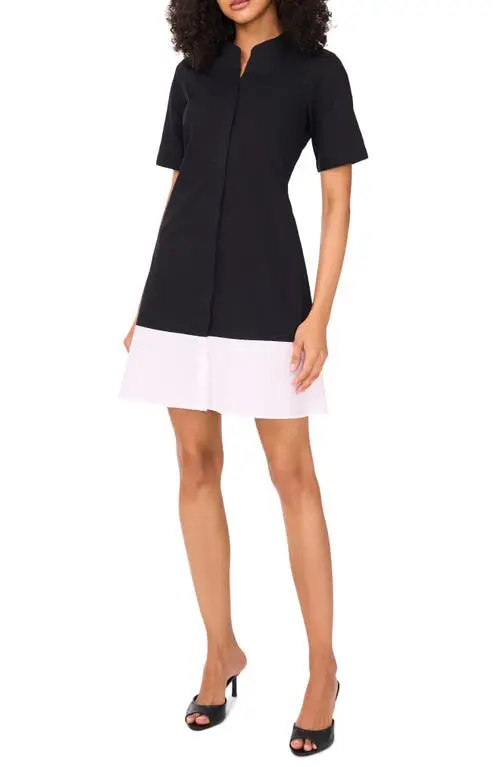 Halogen Two-tone Fit & Flare Shirtdress