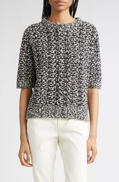 Lafayette 148 New York Marled Crewneck Sweater - Black Multi