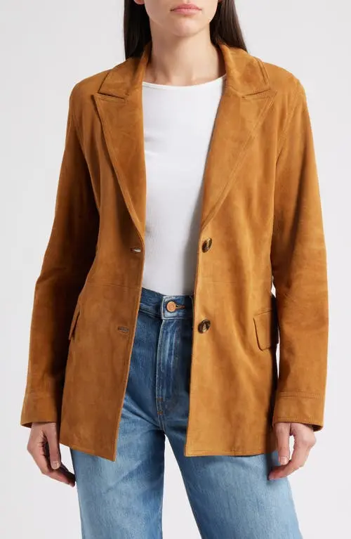 Bernardo Single-breasted Suede Blazer
