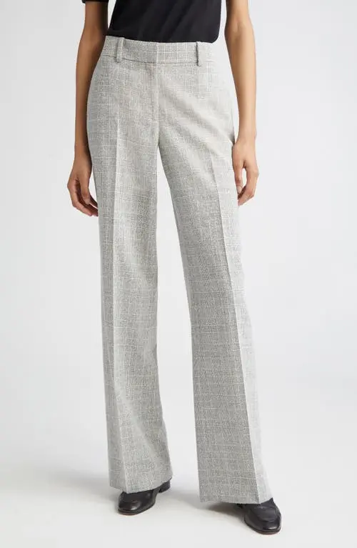Lafayette 148 New York Sullivan Glen Plaid Bouclé Wide Leg Pants