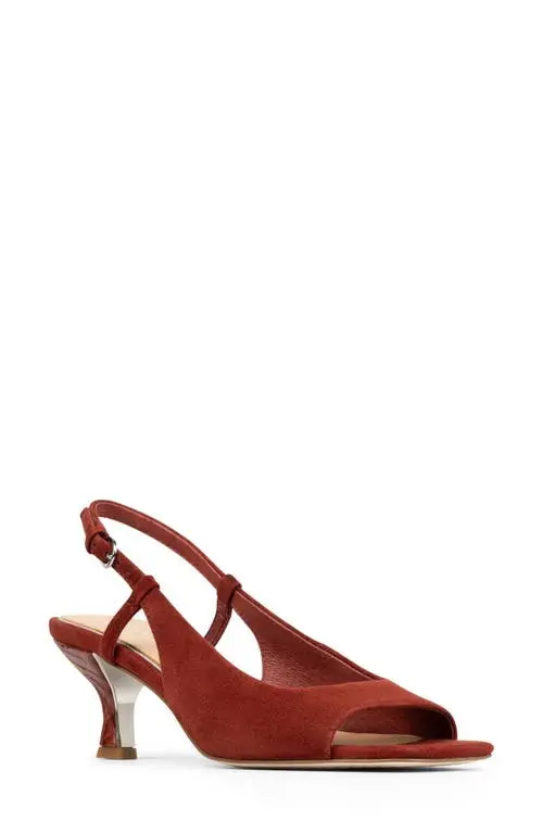 DONALD PLINER Grinn Peep Toe Slingback Sandal - Redwood