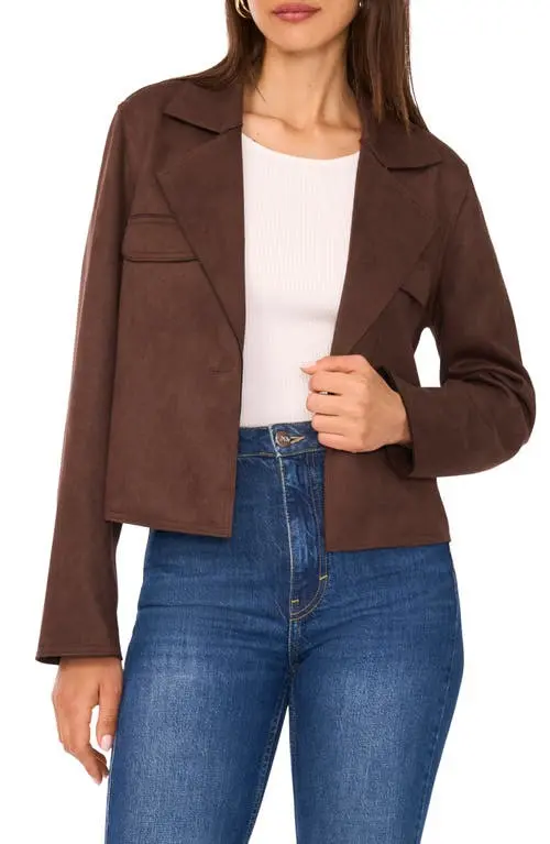 Vince Camuto One-button Faux Suede Jacket - Espresso