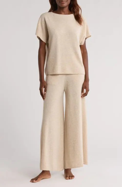 Nordstrom Cashmere Lounge Set - Beige Oatmeal Light Heather