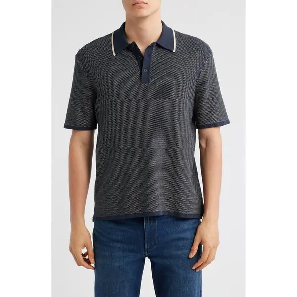 Rag & Bone Norton Knit Polo - Navy