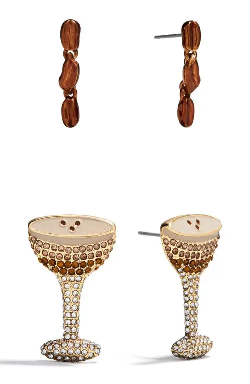 Baublebar Set Of 2 Coffee Beans And Coup Drop Earrings