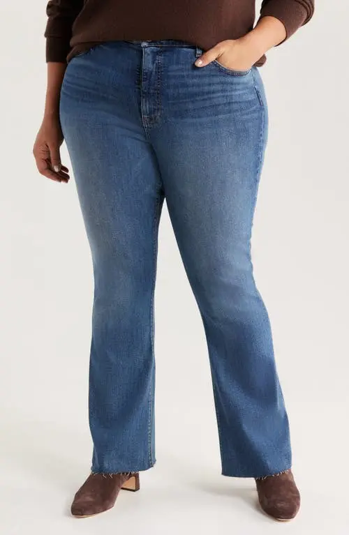 Kut From The Kloth Stella Fab Ab High Waist Flare Jeans With Raw Hem