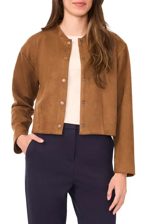 Halogen Faux Suede Bomber Jacket