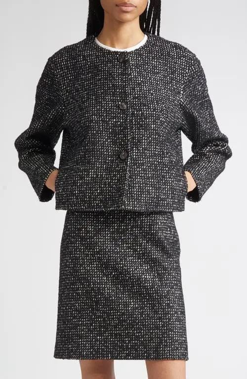 Lafayette 148 New York Bouclé Tweed Crop Jacket