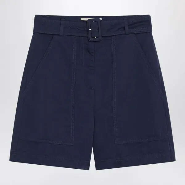 Max Mara Cotton-linen Blend Bermuda Shorts - Blue