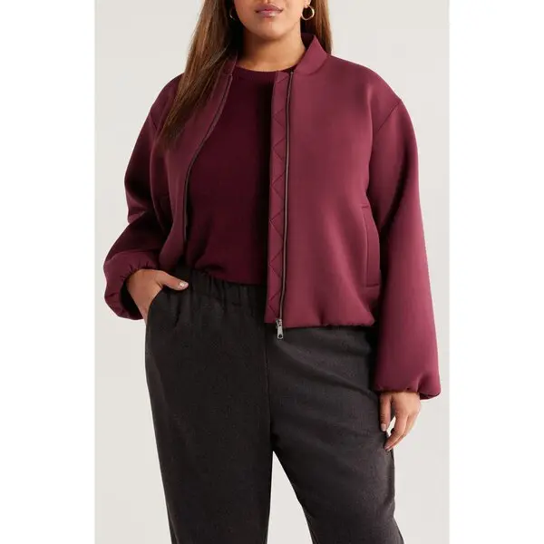 Nordstrom Scuba Knit Bomber Jacket